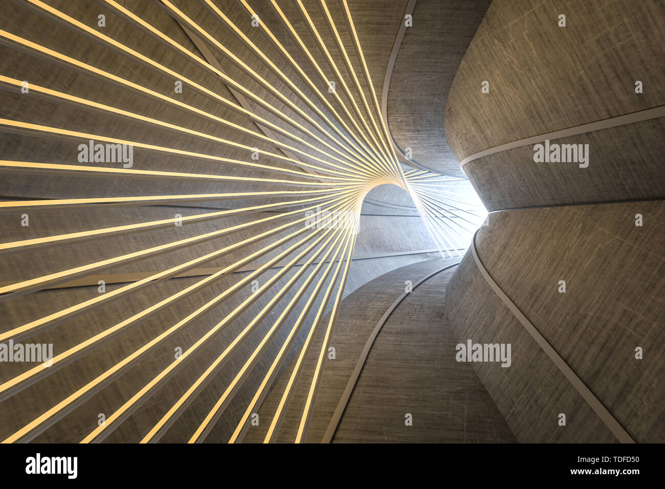 Three-dimensional rendering, curve channels with scattering luminous ...