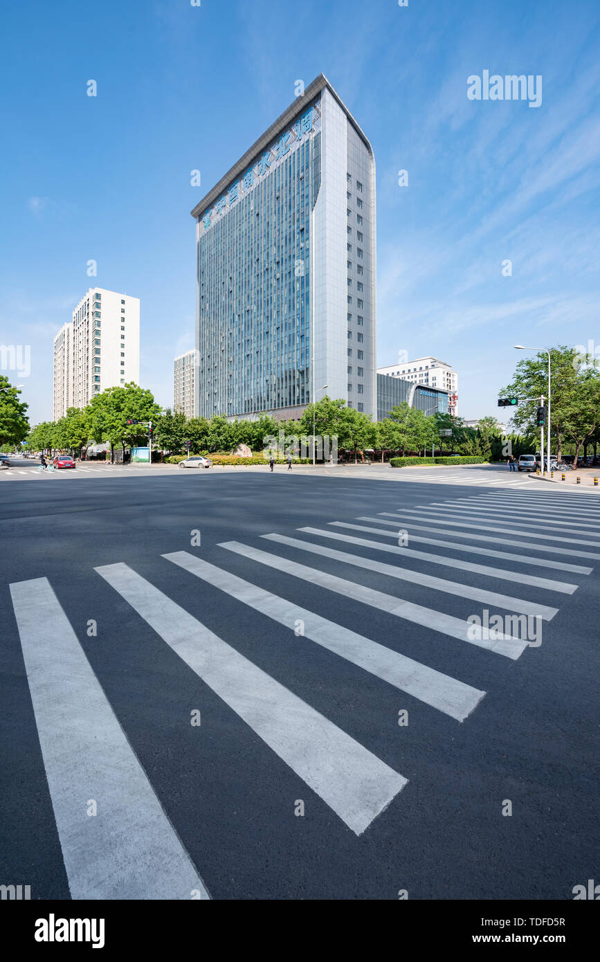 Pedestrian crosswalks without people and vehicles, zebra crossings and ...