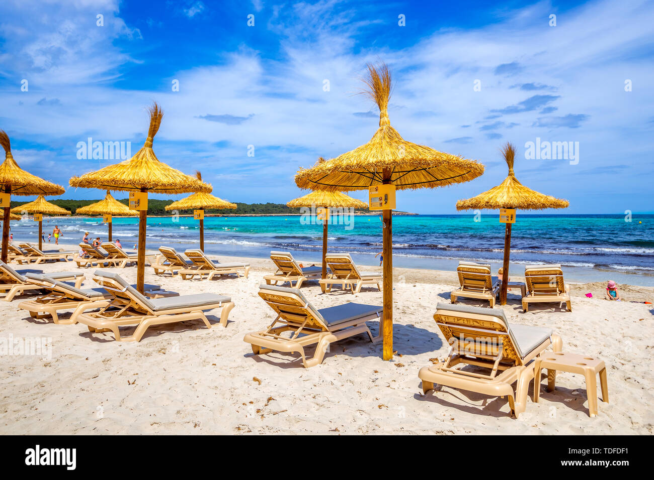 Beach of Sa Coma in Mallorca, Spain Stock Photo - Alamy