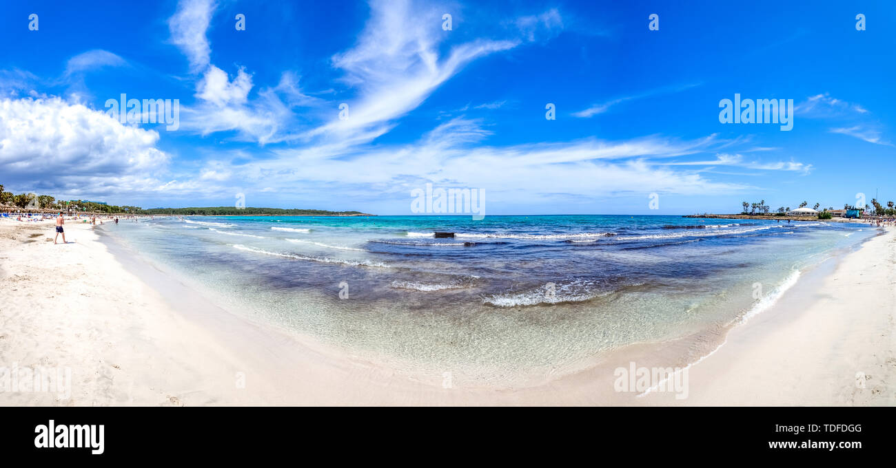Beach of Sa Coma in Mallorca, Spain Stock Photo - Alamy