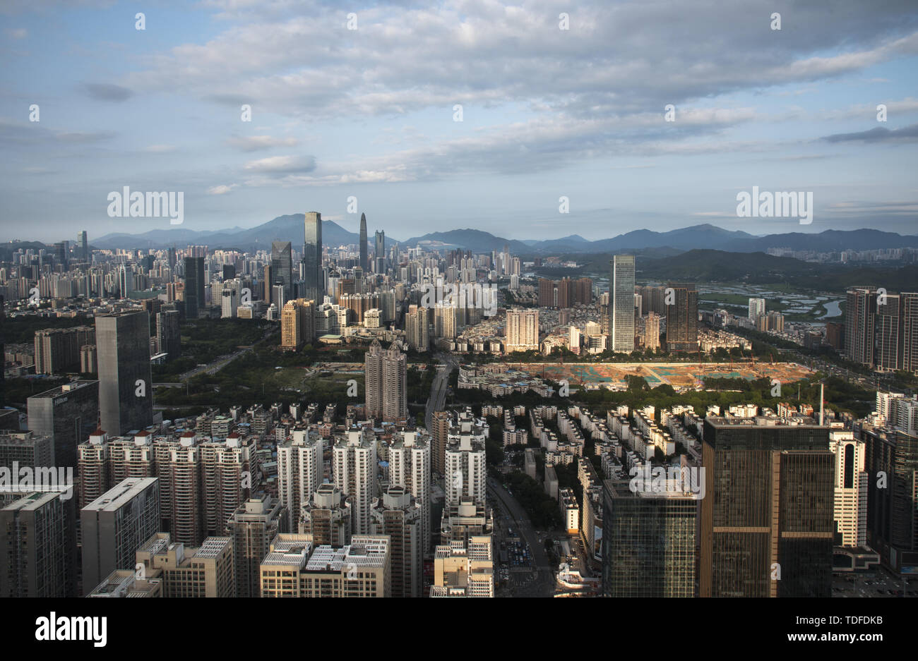 Chinese city skyline complex high-rise building building panoramic ...