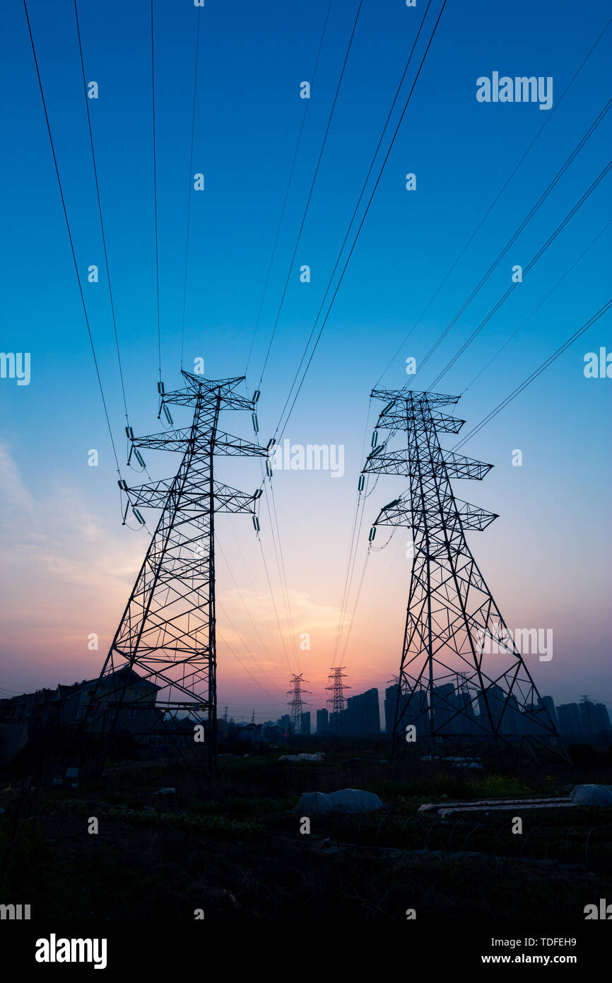 High pressure wire towers hi-res stock photography and images - Alamy