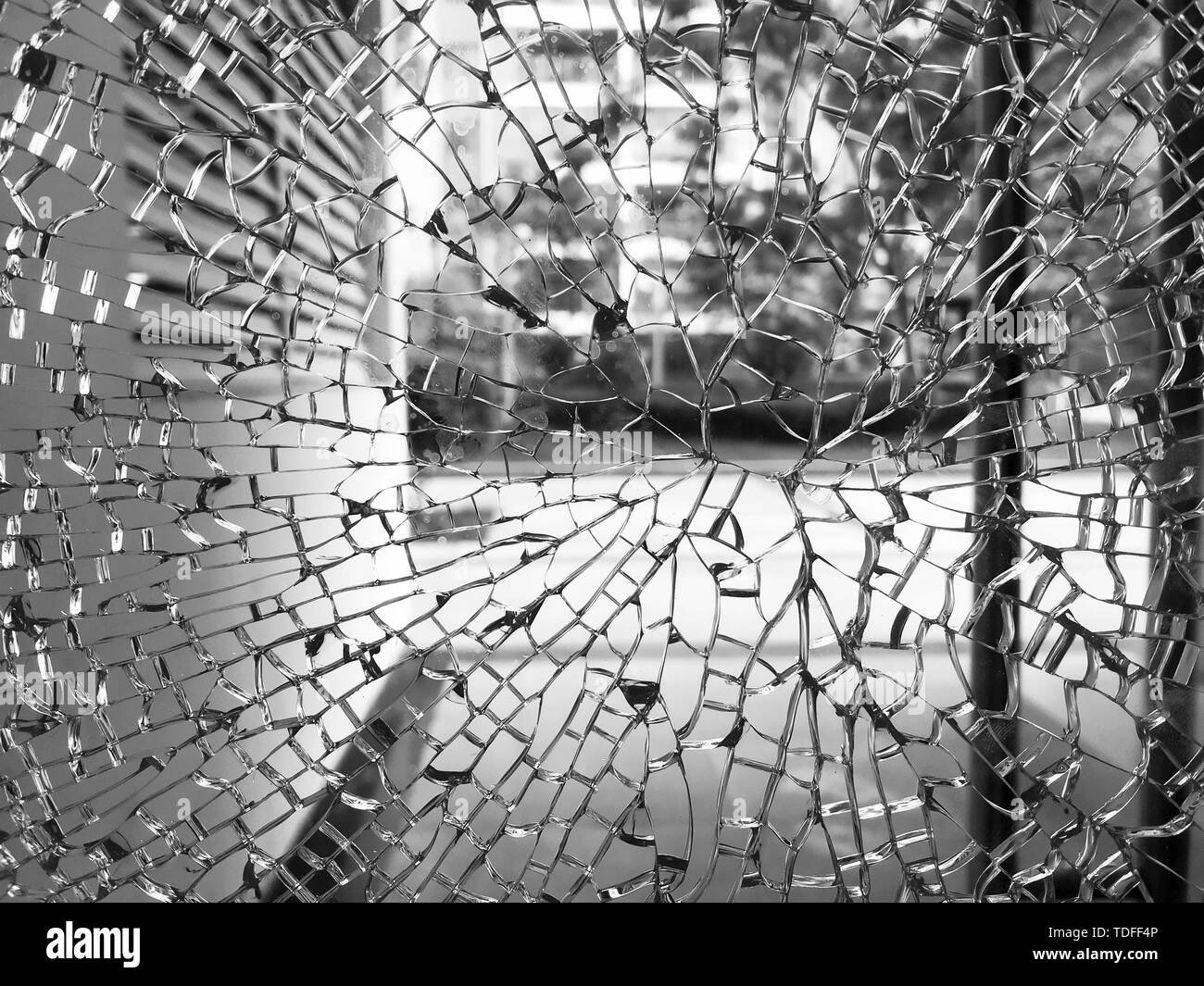 Fractured glass texture Black and White Stock Photos & Images - Alamy