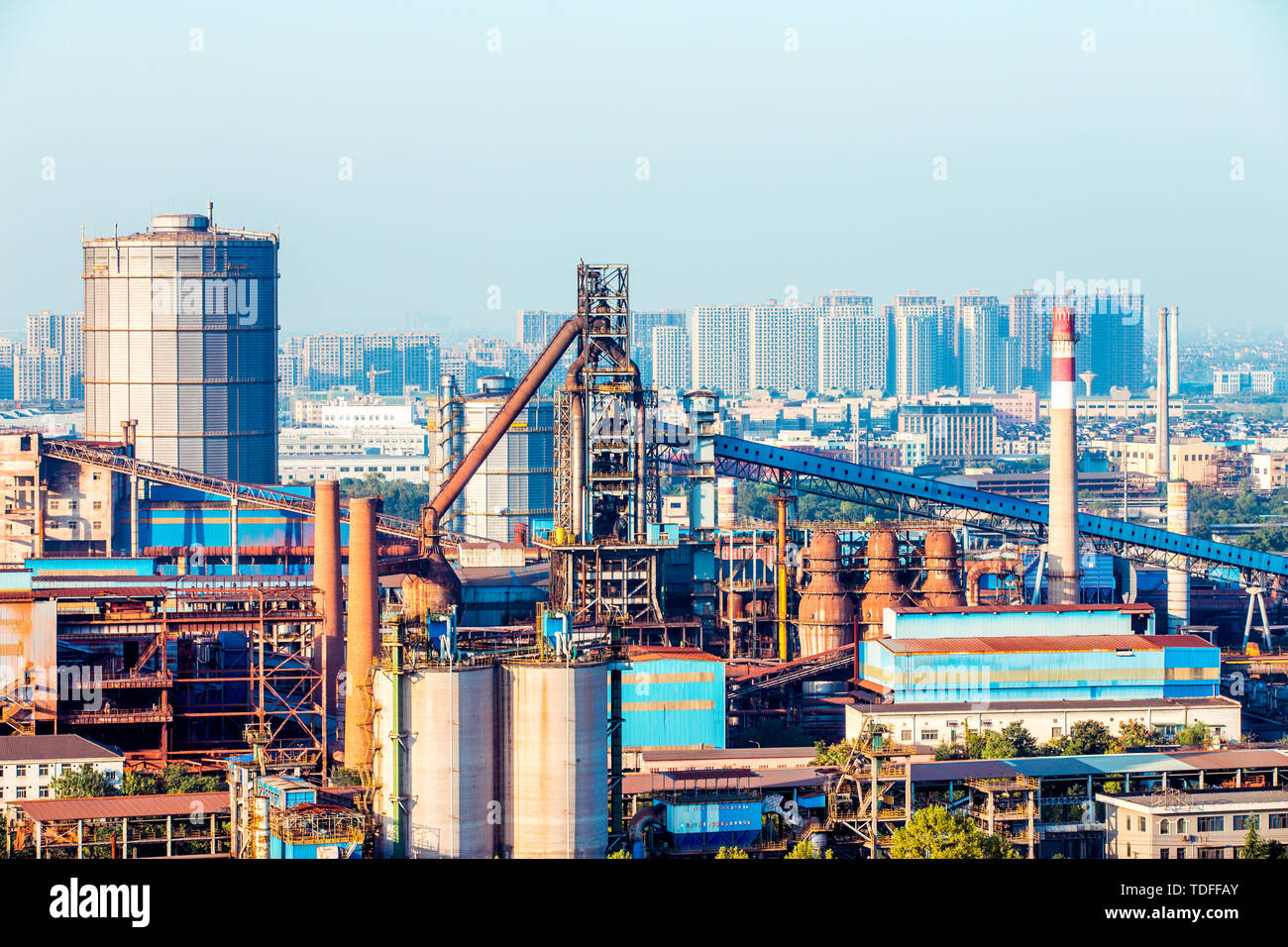 constructions of power plant in steel factory Stock Photo - Alamy
