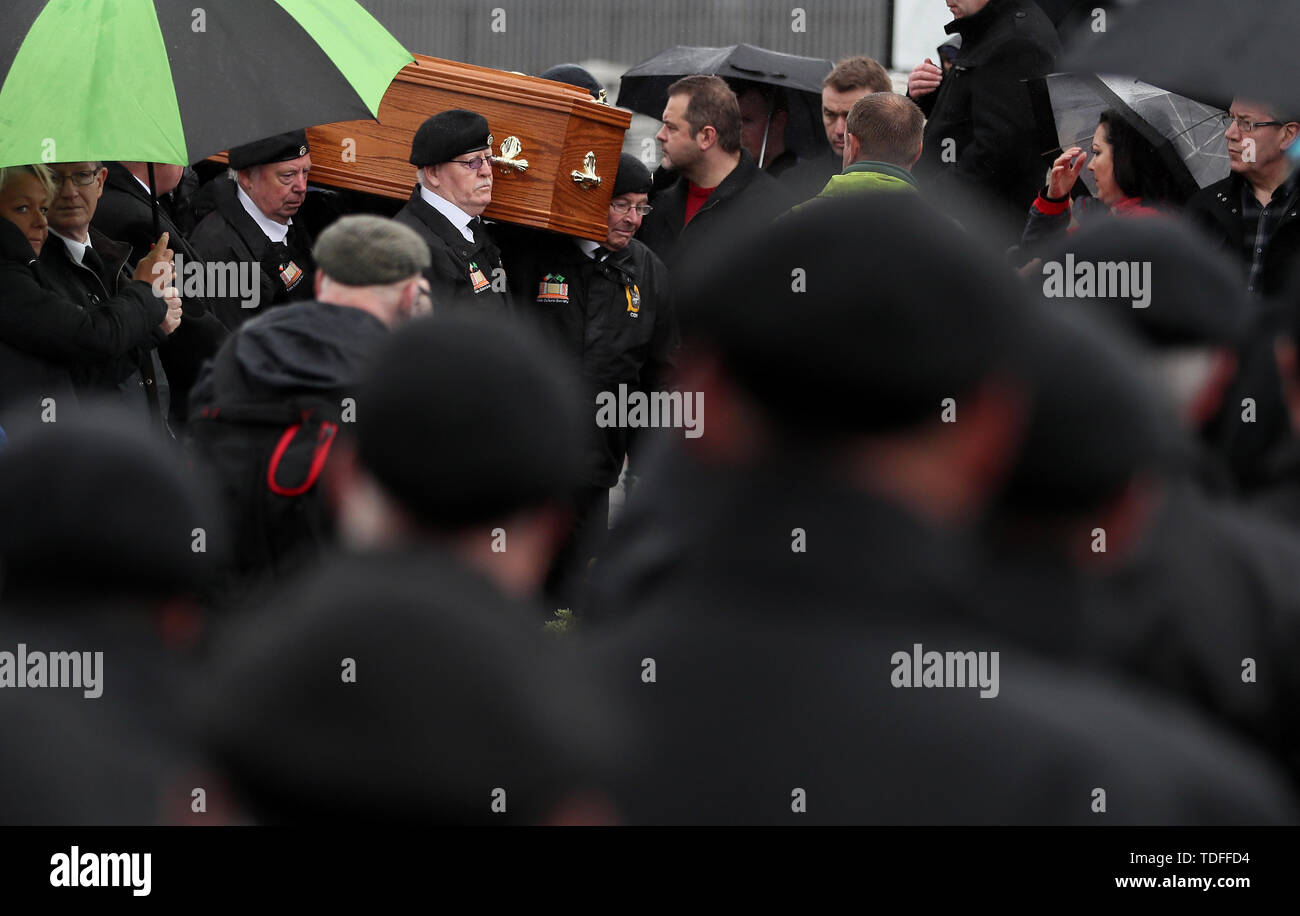 The coffin of former Provisional IRA leader Billy McKee is carried by ...