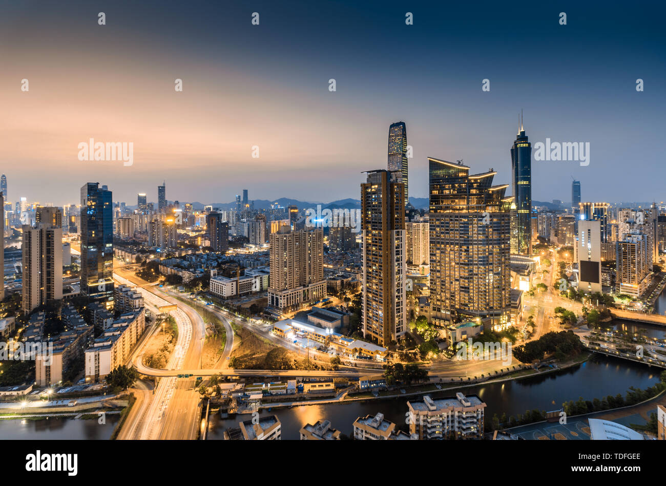 Night View of Shenzhen City Stock Photo - Alamy