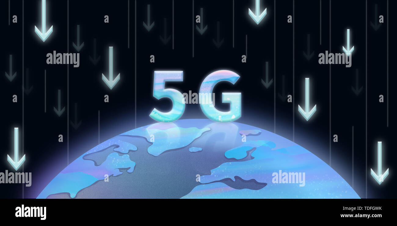 5G Internet information age technology square grid dot illustration ...
