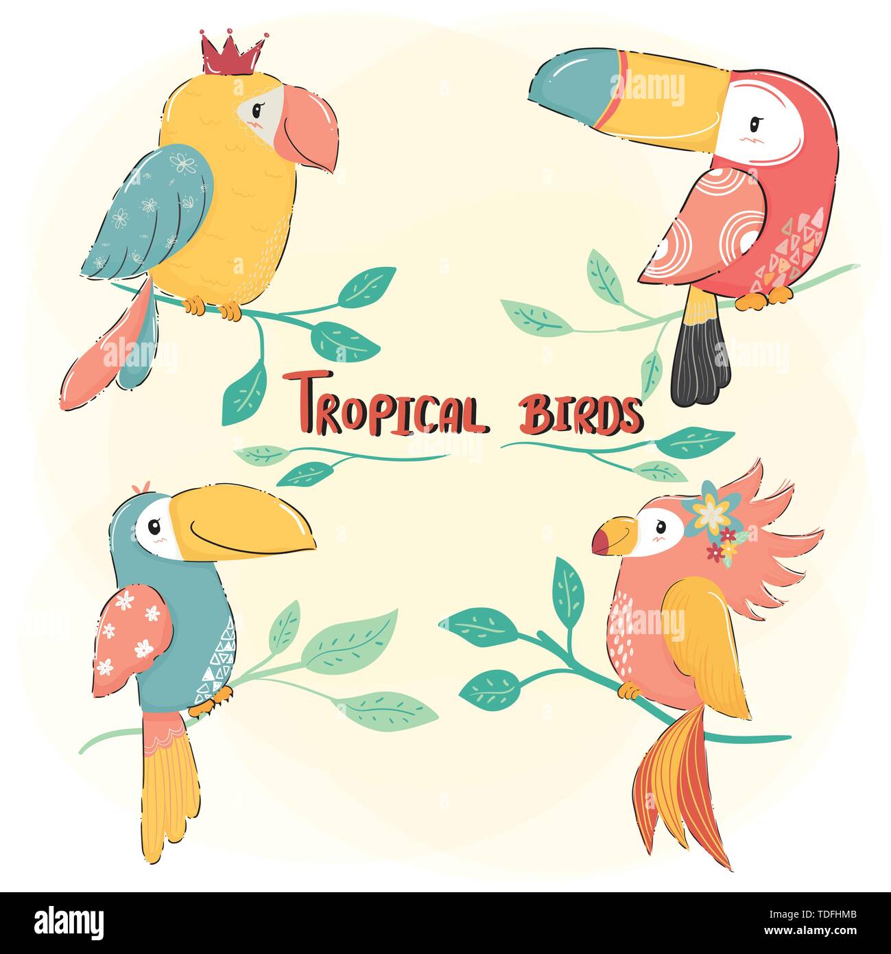 Abstract vector cute bird hi-res stock photography and images - Alamy