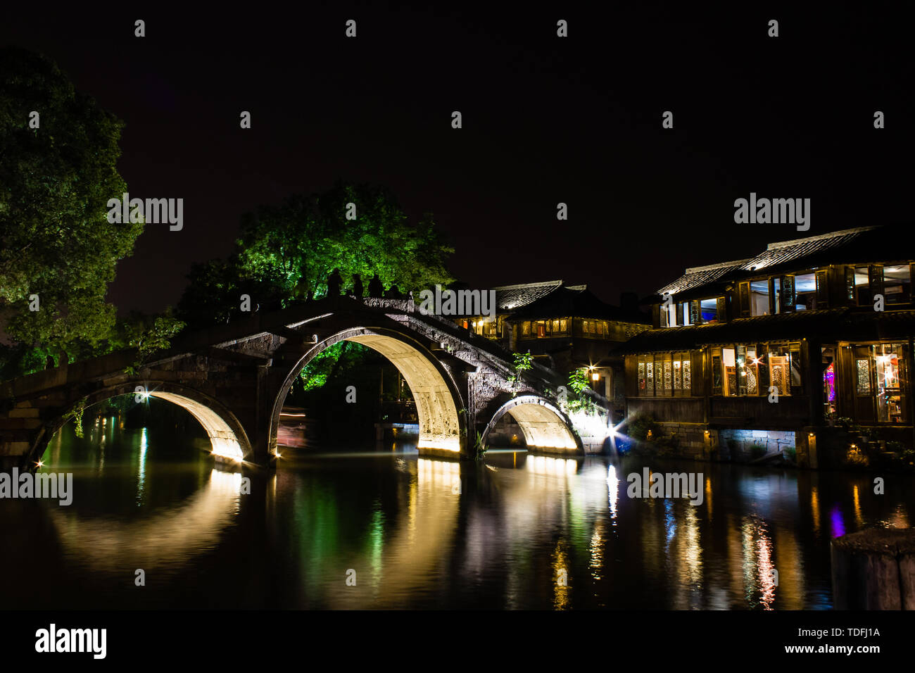 Night view of Wuzhen ancient town Stock Photo - Alamy