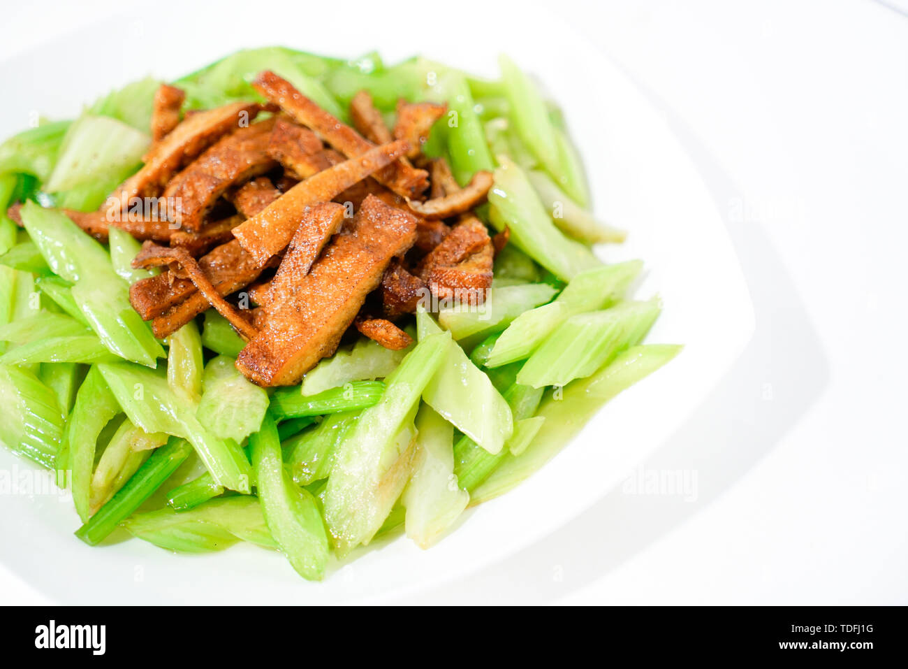Celery stir-fried cilantro healthy diet vegetarian vegetables Stock ...