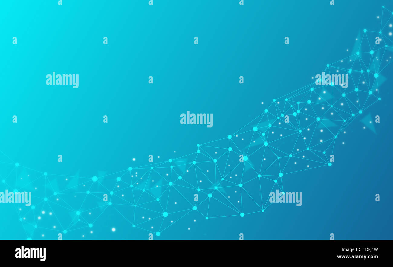 Interconnected dot wire material with a sense of technology. Big data ...