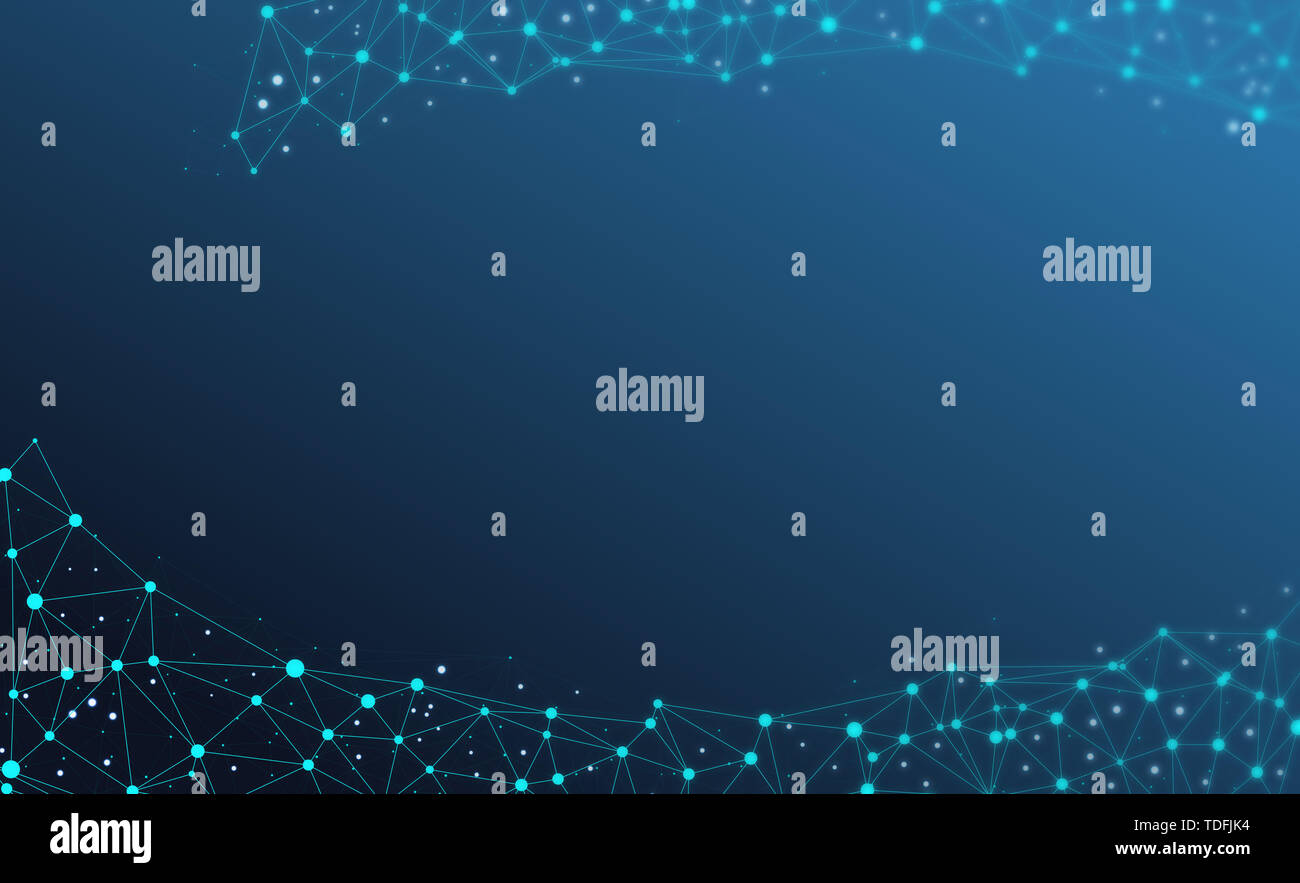 Interconnected dot wire material with a sense of technology. Big data ...