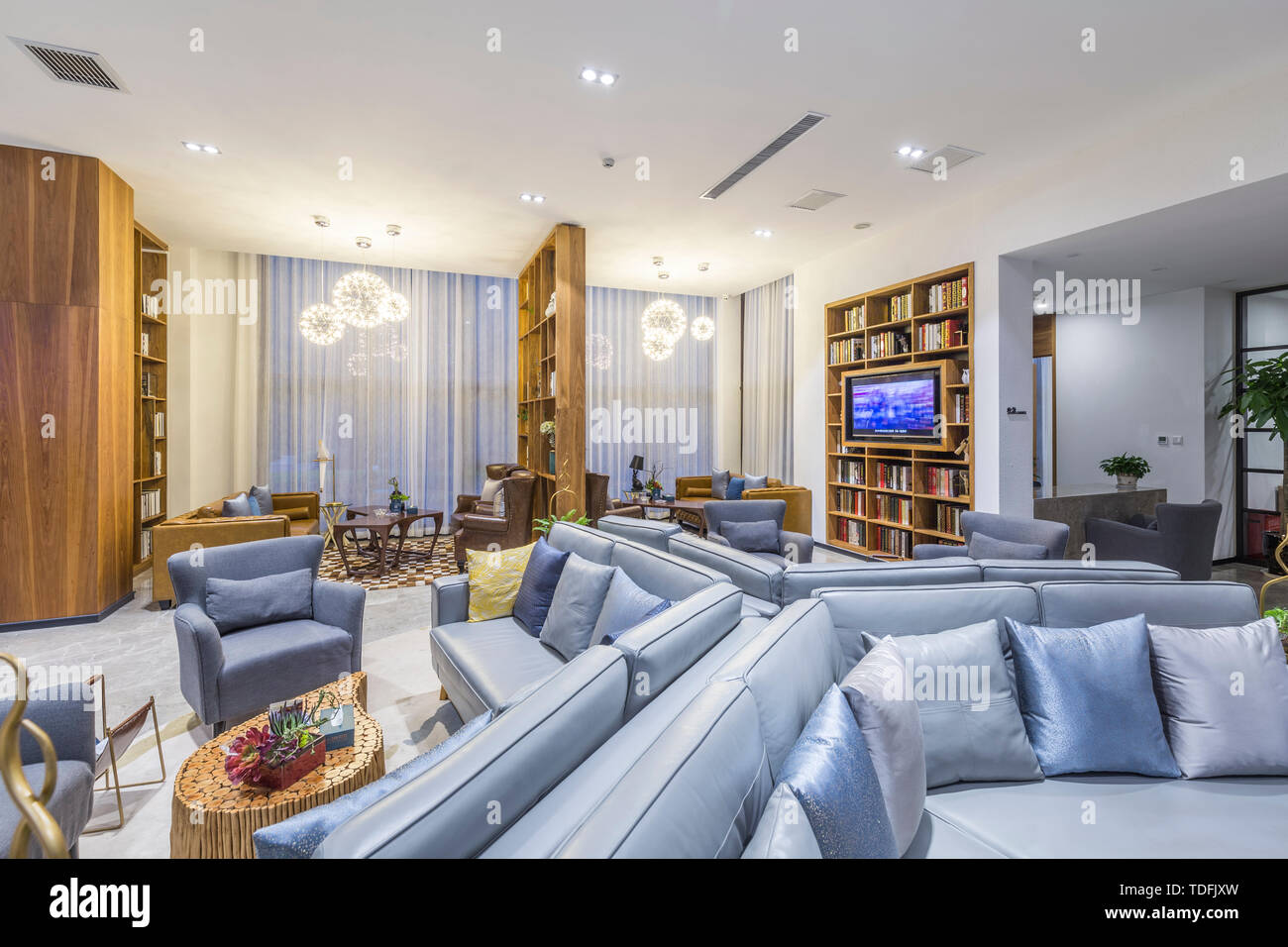 Design of interior design space of model room in modern living room ...