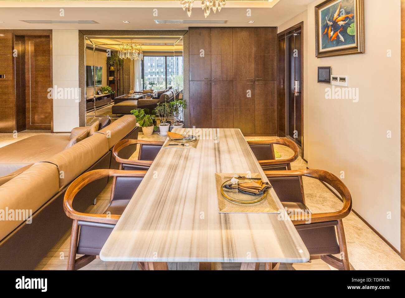 Design of Internal Space of Model Room of Modern Home Restaurant Stock ...