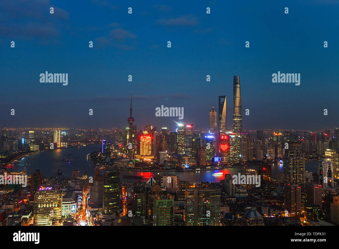 Night view of Shanghai city Stock Photo - Alamy