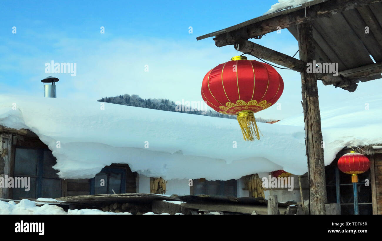 China's snow countryside is picturesque Stock Photo - Alamy