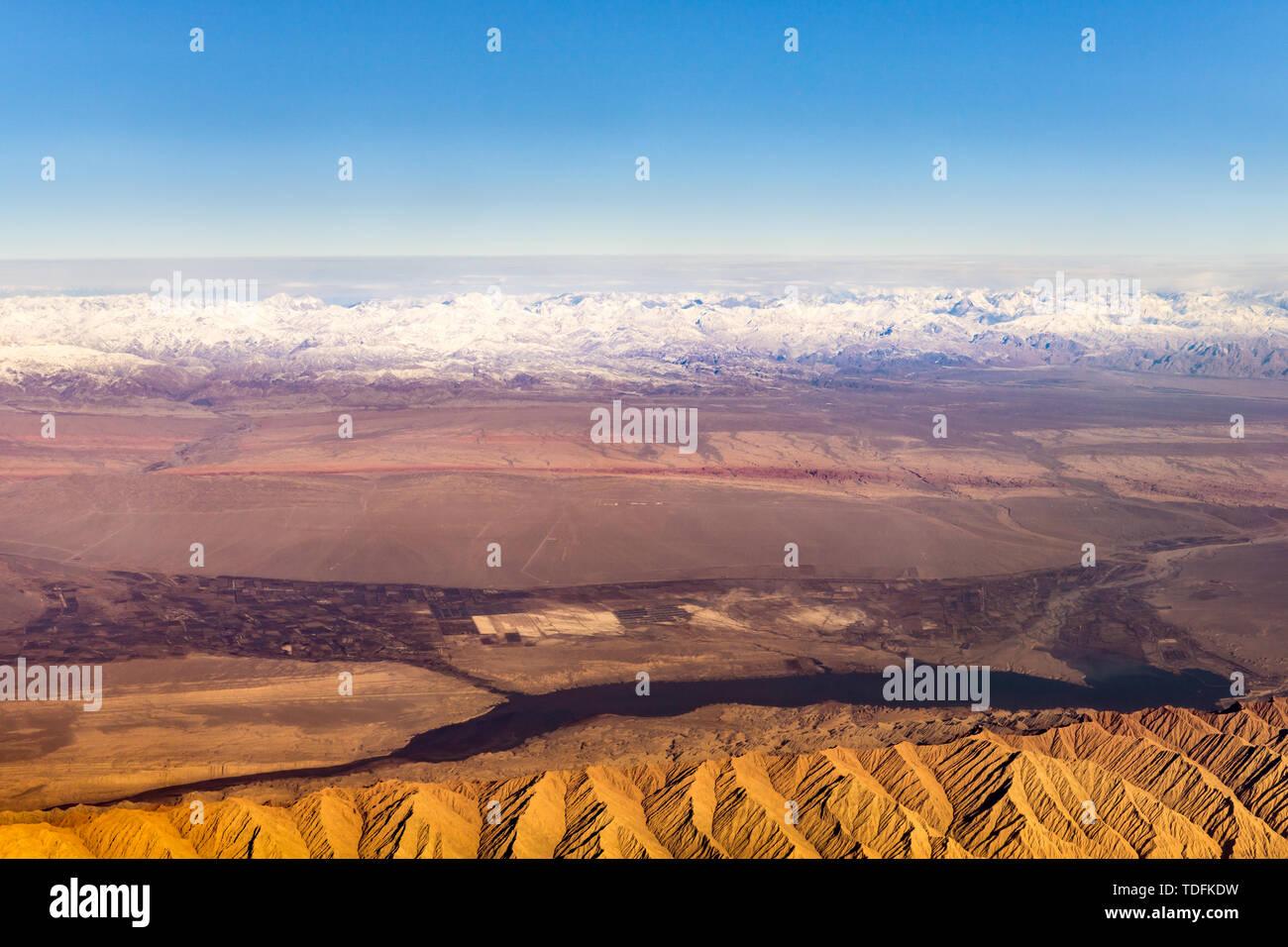 Plateau, mountains, snow mountains, aerial photography Stock Photo - Alamy