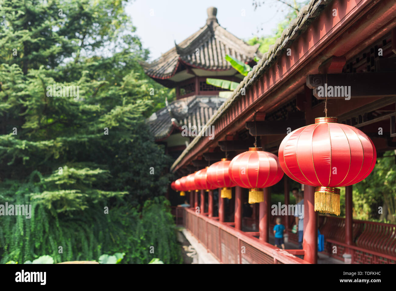 The red lantern of the Chengdu Cultural Palace Stock Photo - Alamy