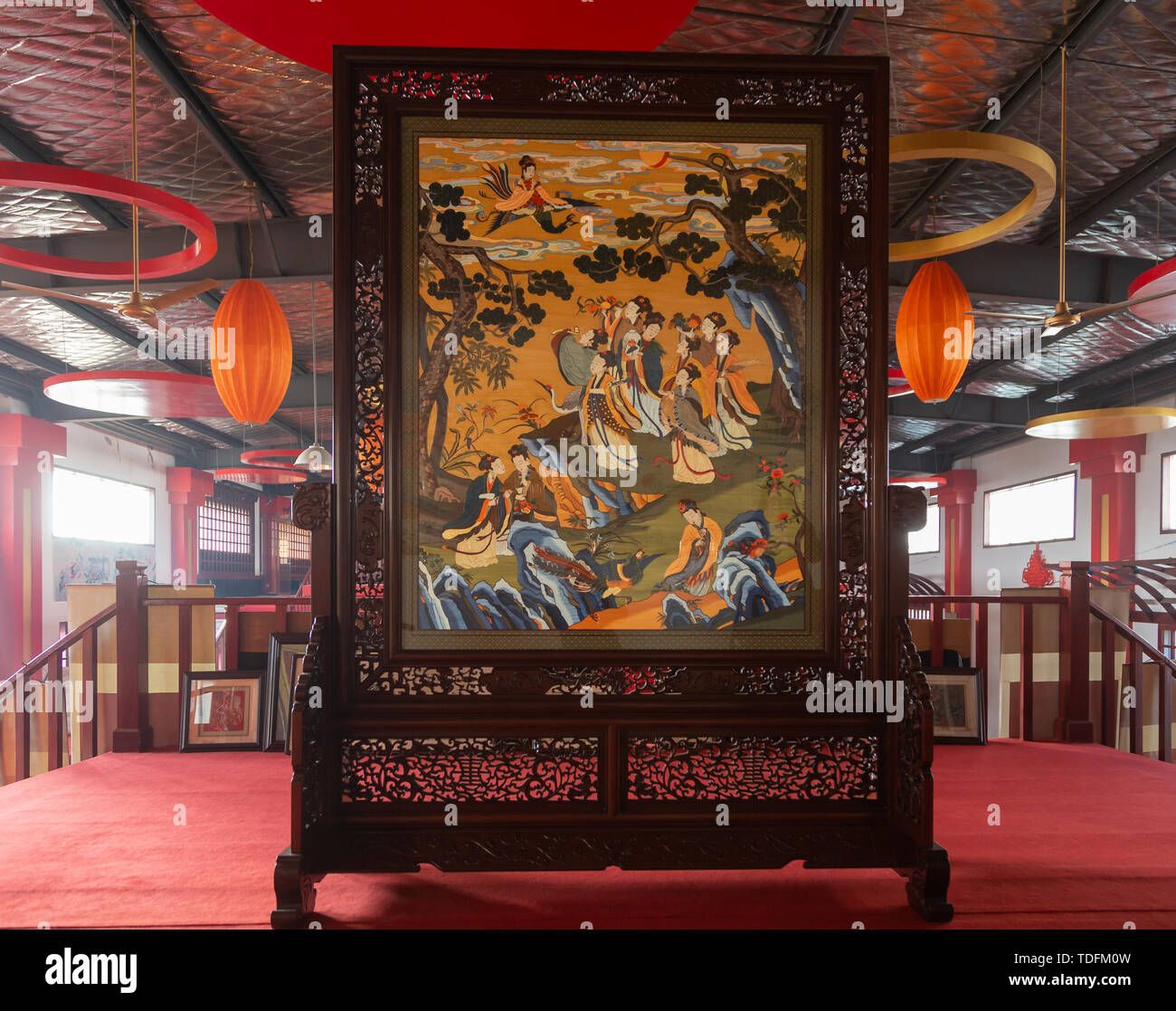 Cloud brocade screen Stock Photo - Alamy