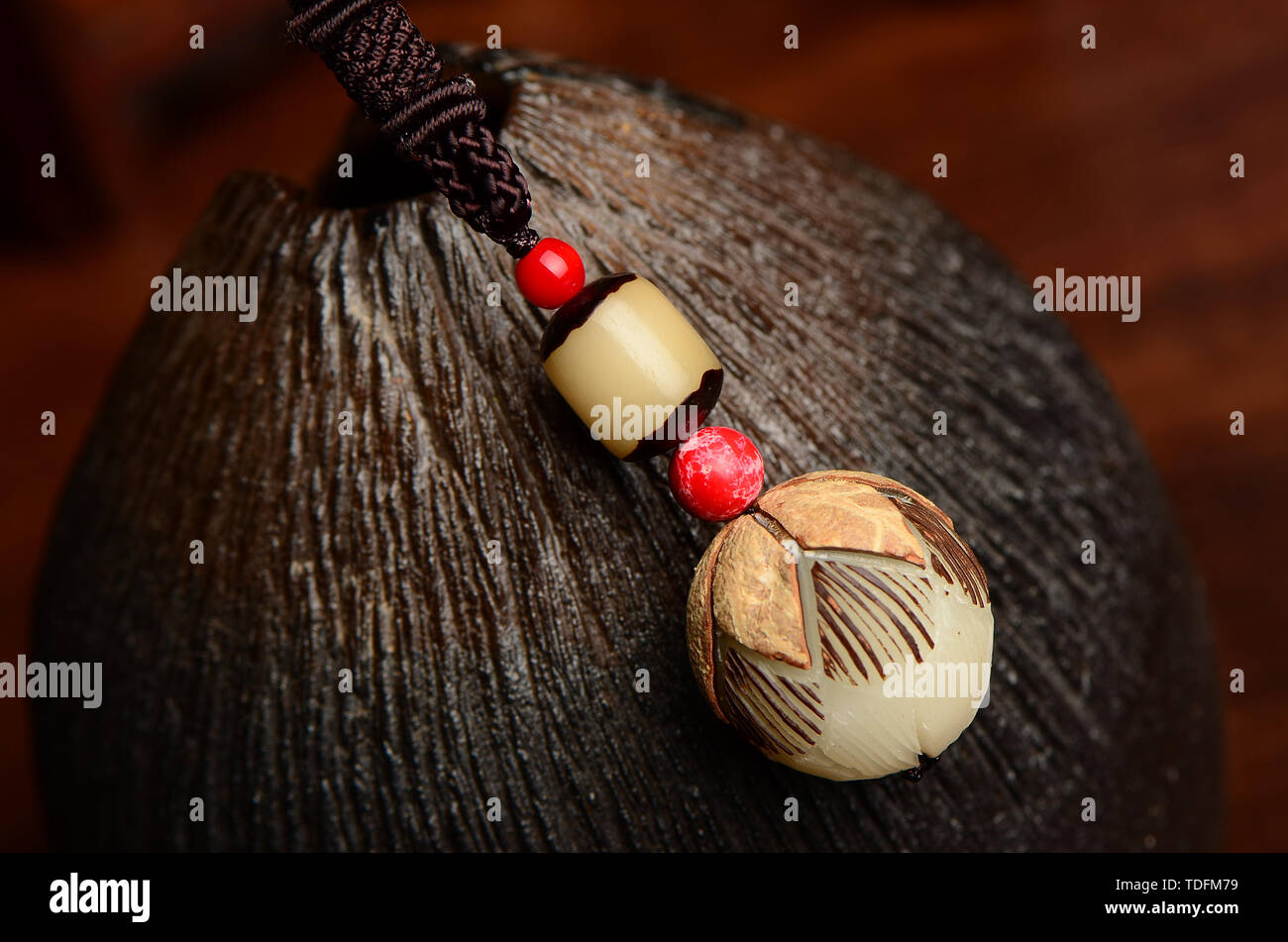 Bodhi pendant, necklace, wool chain Stock Photo - Alamy
