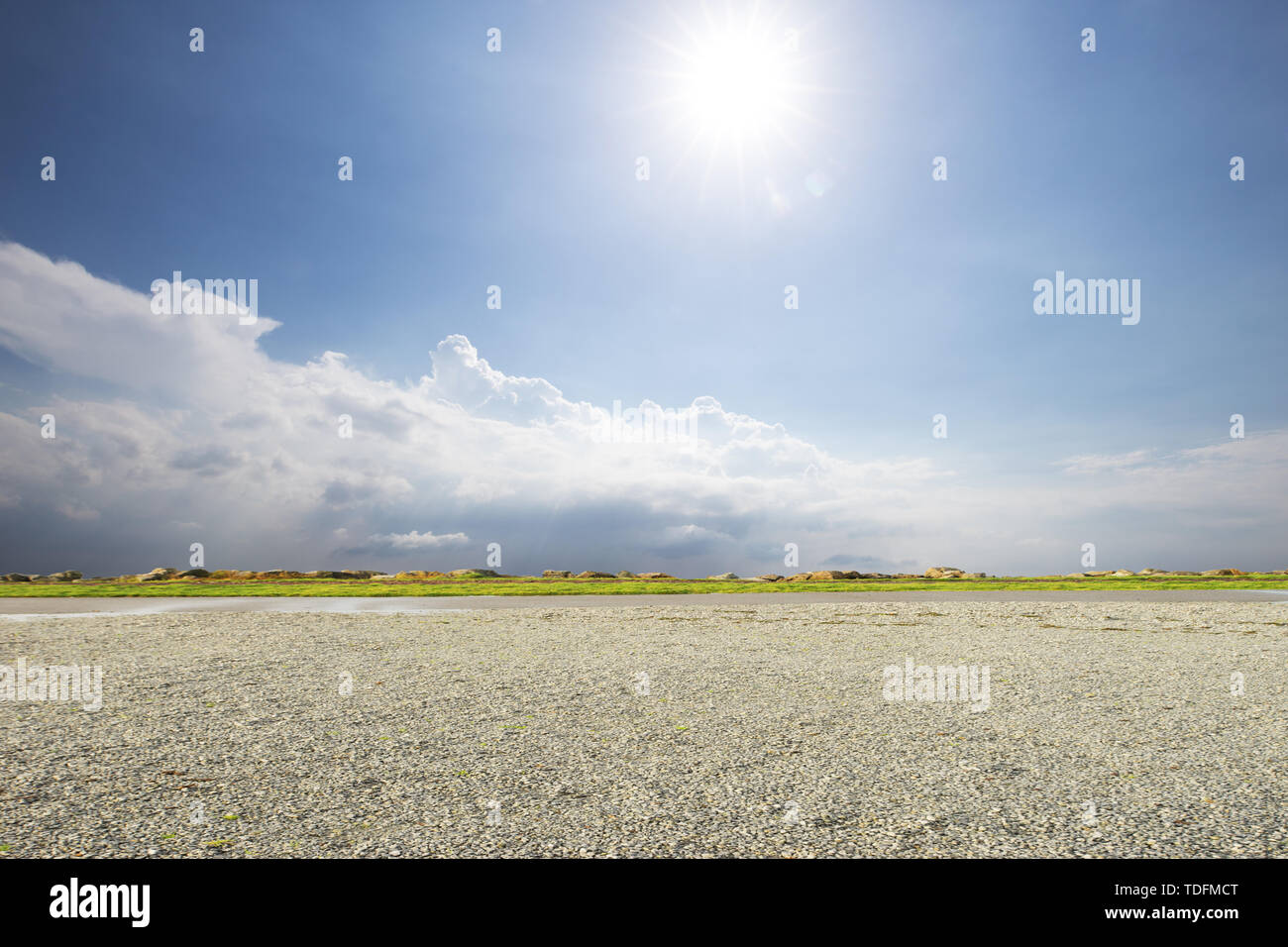 Empty ground in blue sunnysky Stock Photo - Alamy
