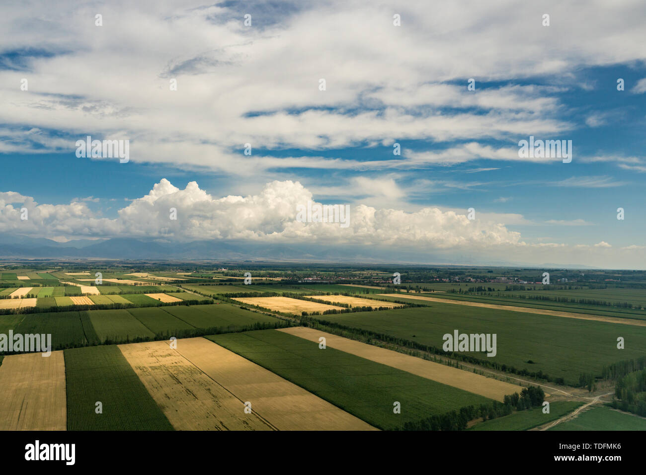 Aerial photography, country field roads Stock Photo - Alamy