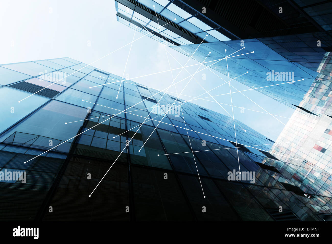 network connection between modern office buildings Stock Photo - Alamy