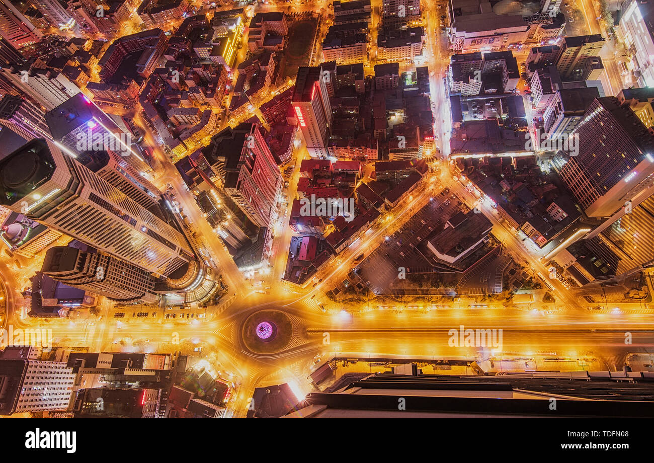 Night view of modern city Dalian Stock Photo - Alamy