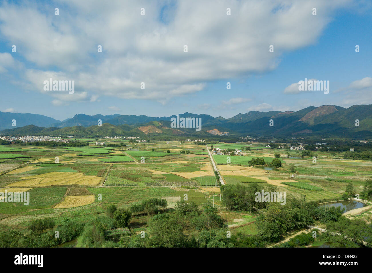 Aerial shot, country field Stock Photo - Alamy