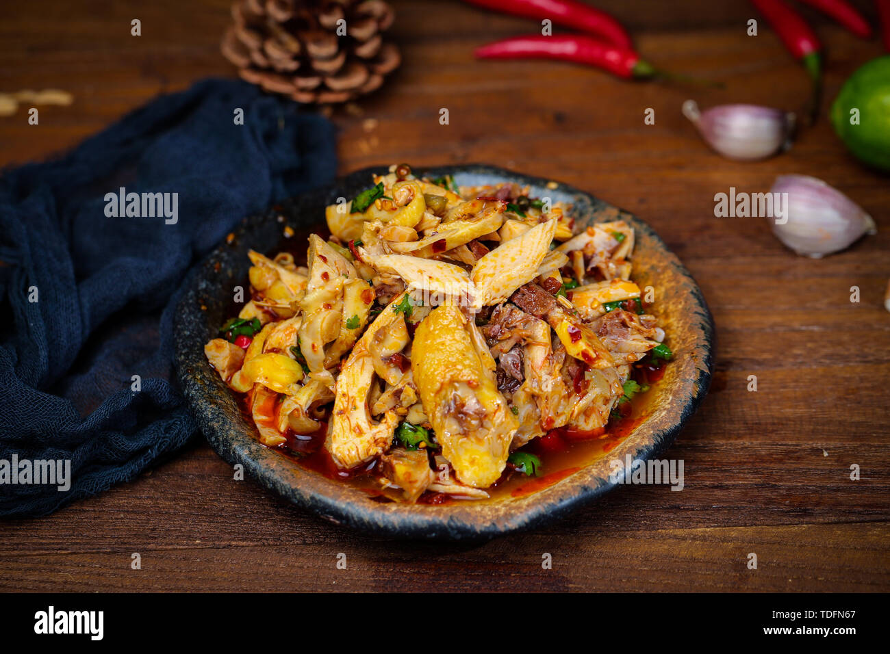 drooling chicken, stick chicken Stock Photo - Alamy