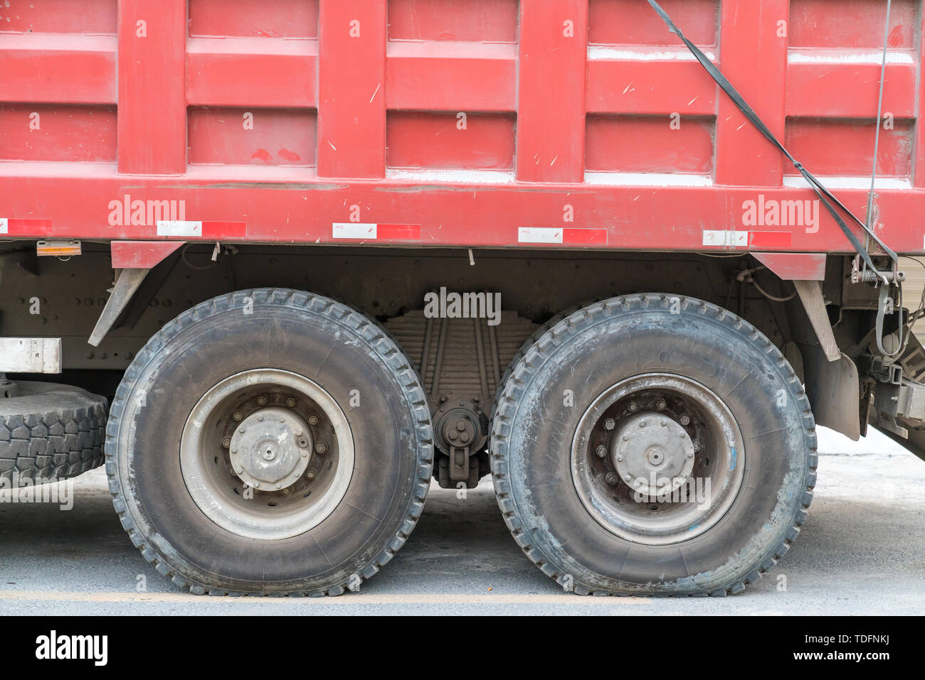 Back tyres of the truck Stock Photo - Alamy