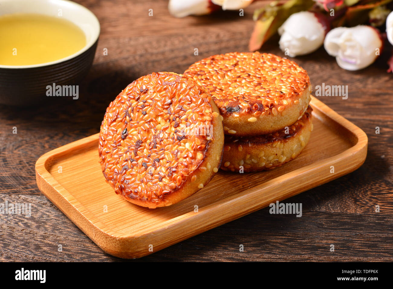 Traditional handmade sesame cakes Stock Photo - Alamy