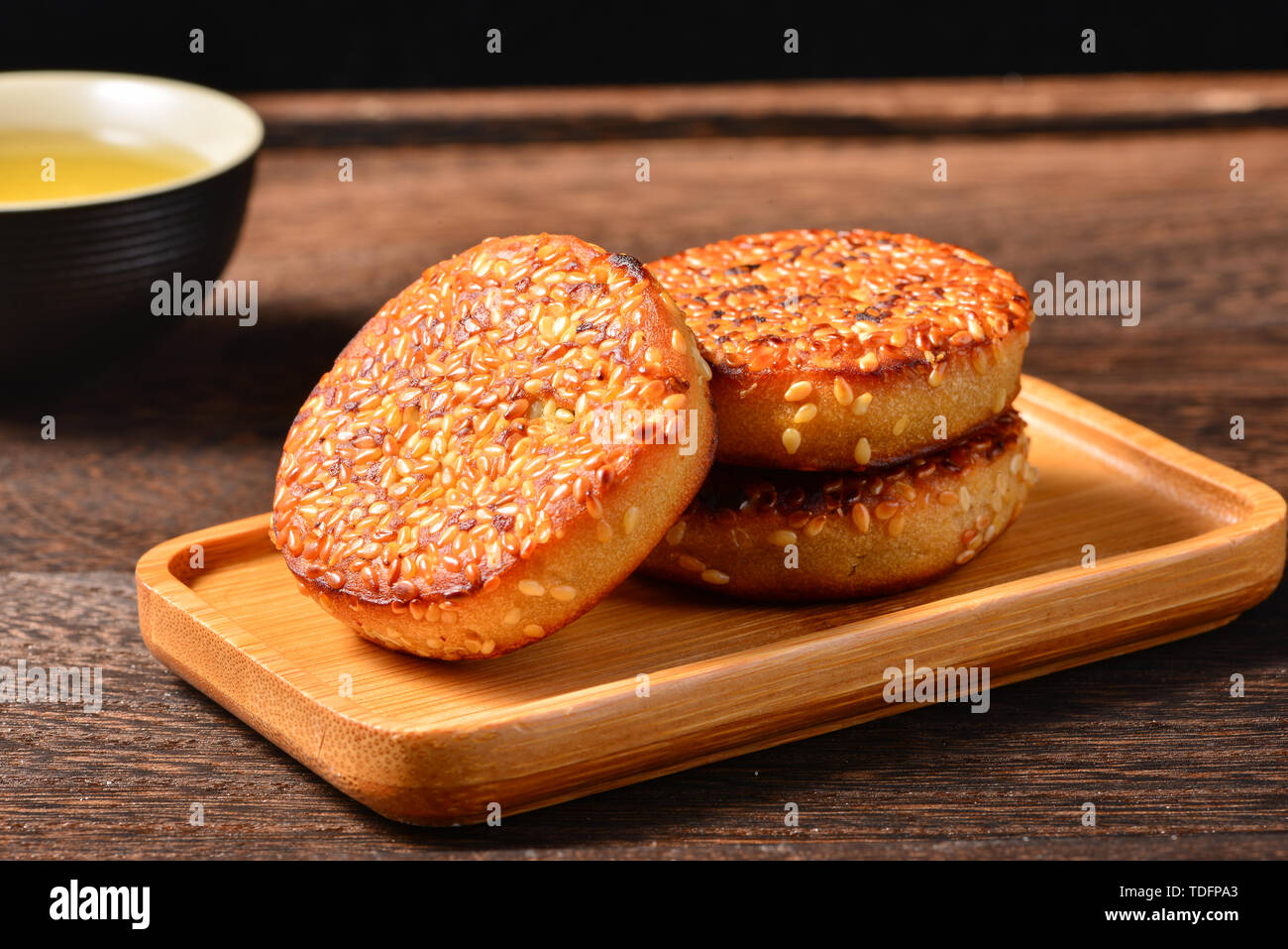 Traditional handmade sesame cakes Stock Photo - Alamy