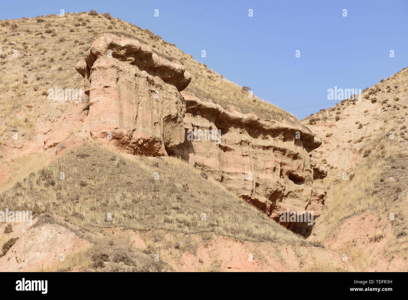 Danxia Landform of Loess Plateau Stock Photo - Alamy