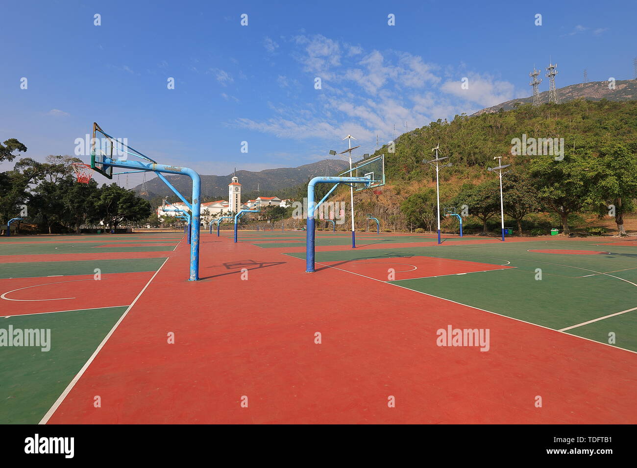Basketball court, plastic court Stock Photo - Alamy