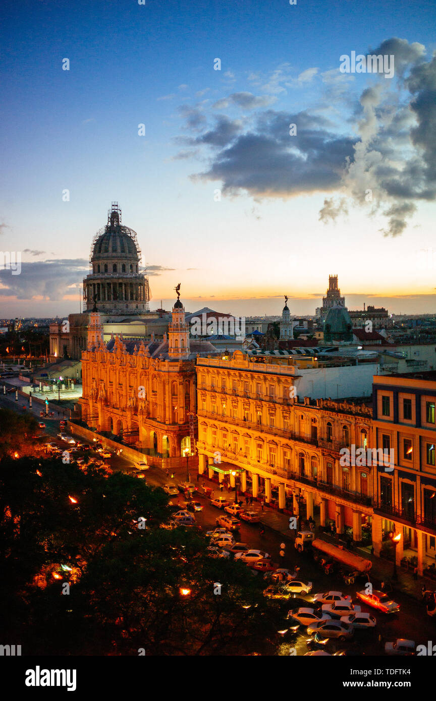 The Havana skyline at sunset in Cuba Stock Photo - Alamy