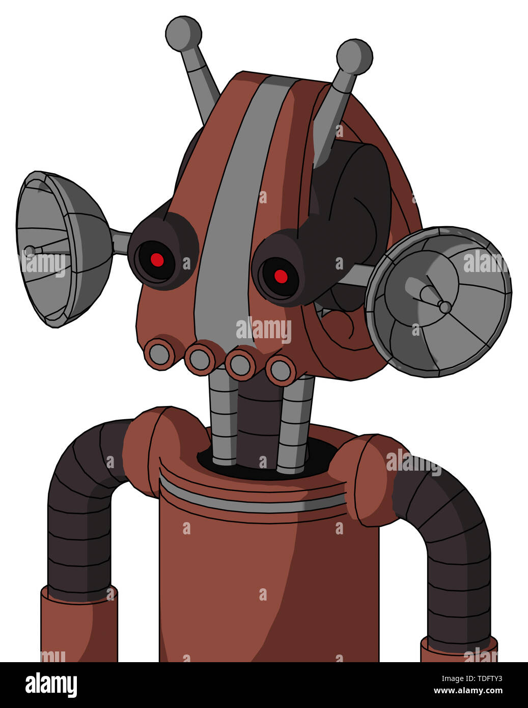 Portrait style brown droid with droid head and pipes mouth and black ...