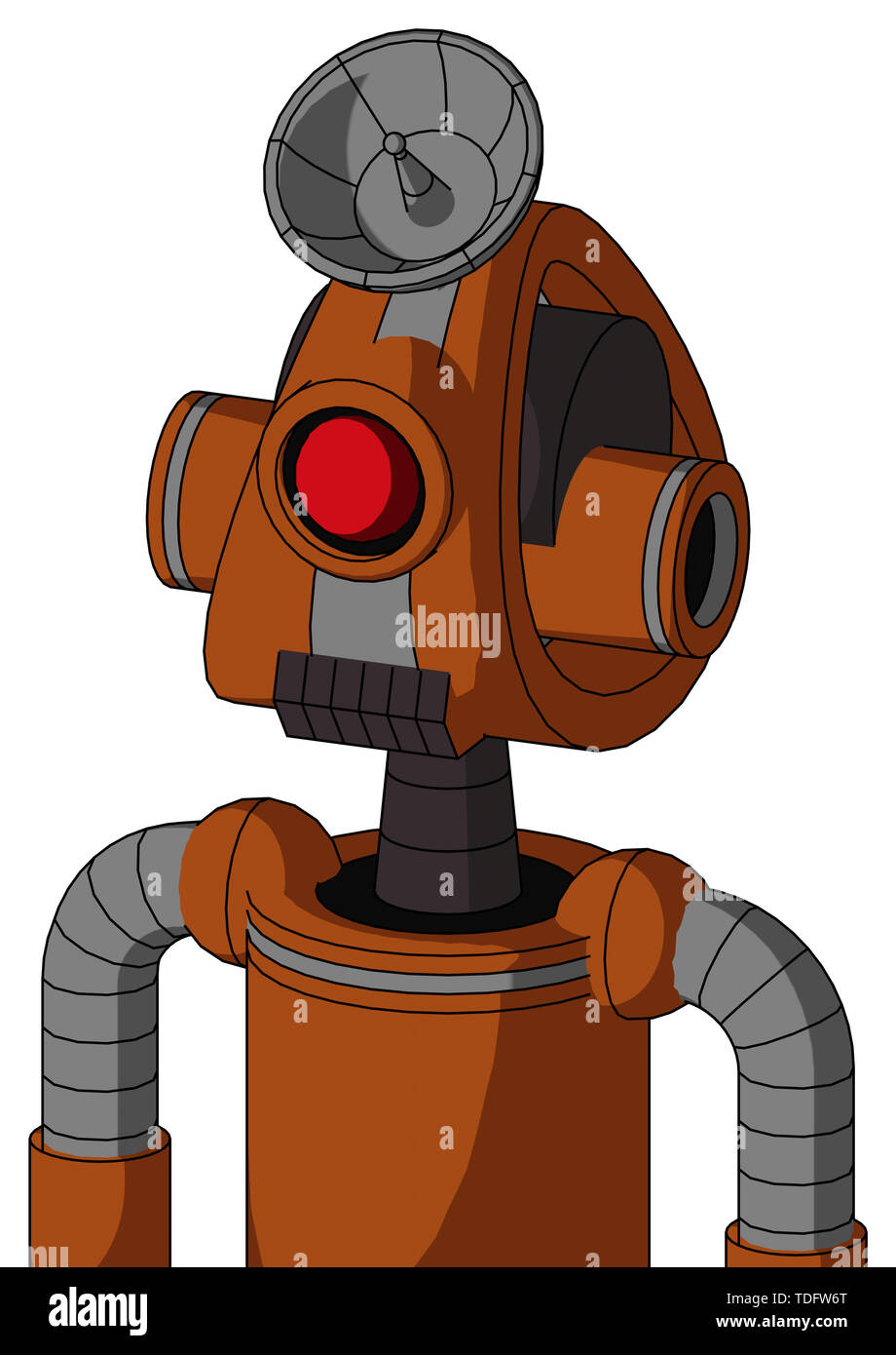 Portrait style brownish droid with droid head and dark tooth mouth and ...