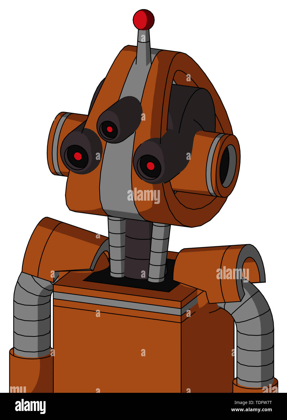 Portrait style brownish droid with droid head and three-eyed and single ...