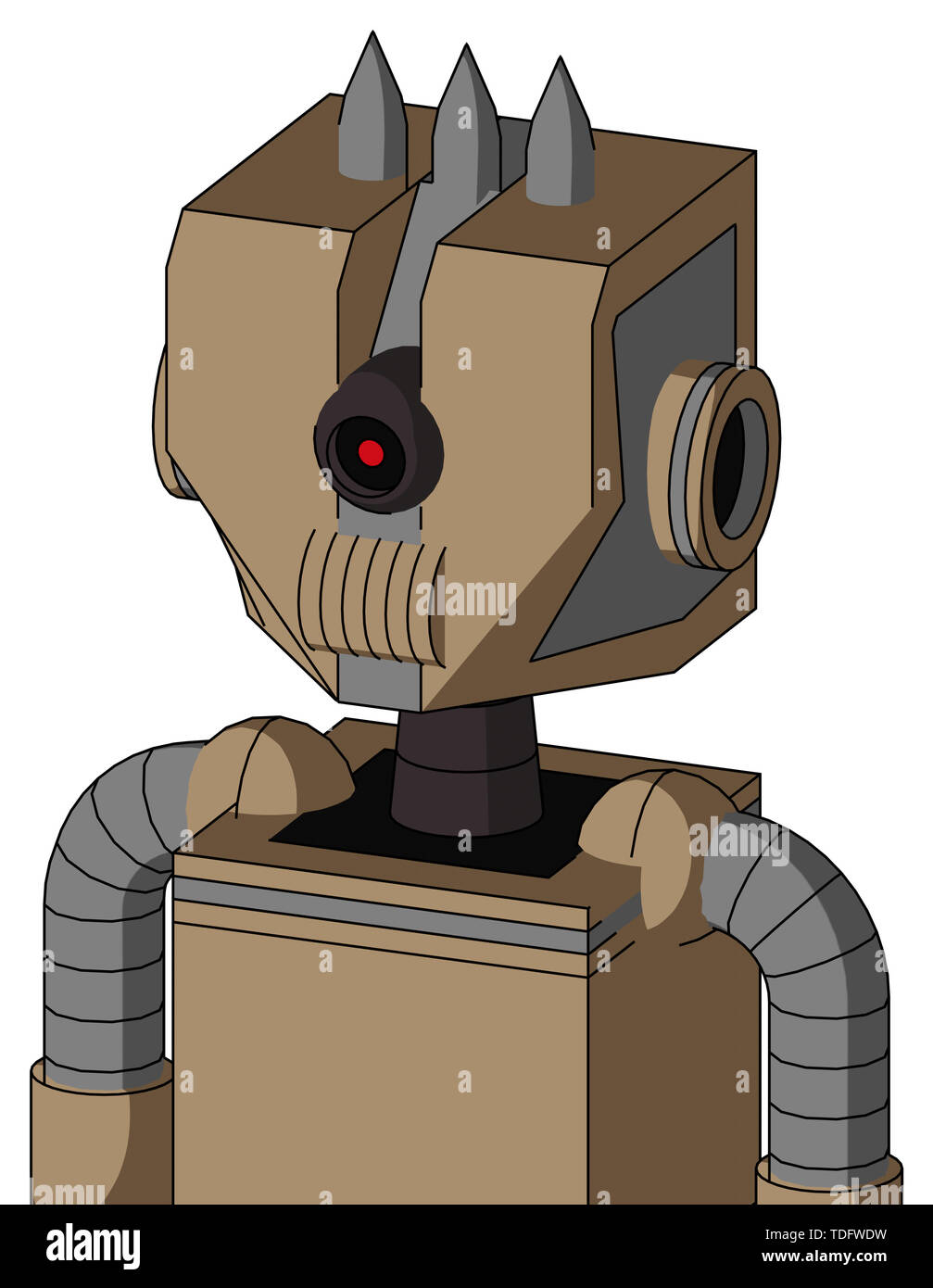 Portrait style cardboard automaton with mechanical head and speakers ...