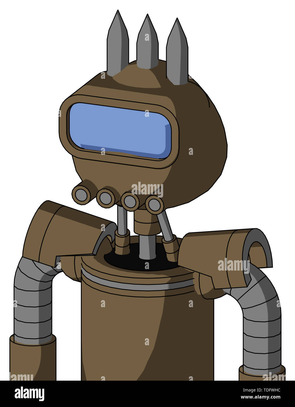 Portrait style cardboard mech with rounded head and pipes mouth and ...