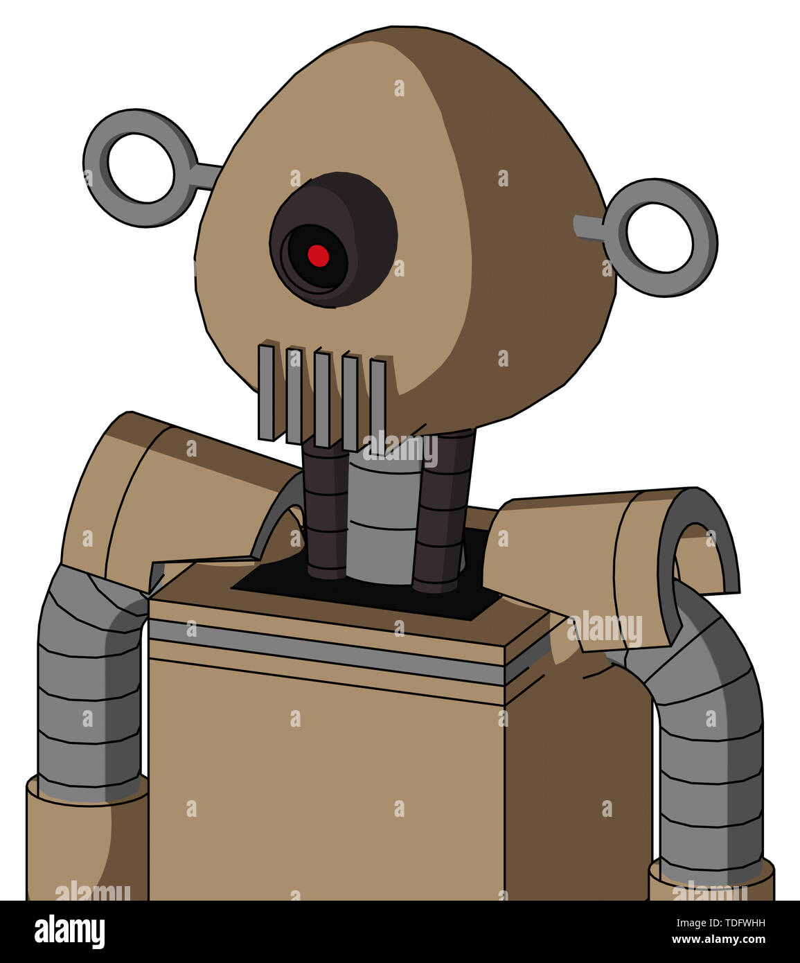 Portrait style cardboard mech with rounded head and vent mouth and ...