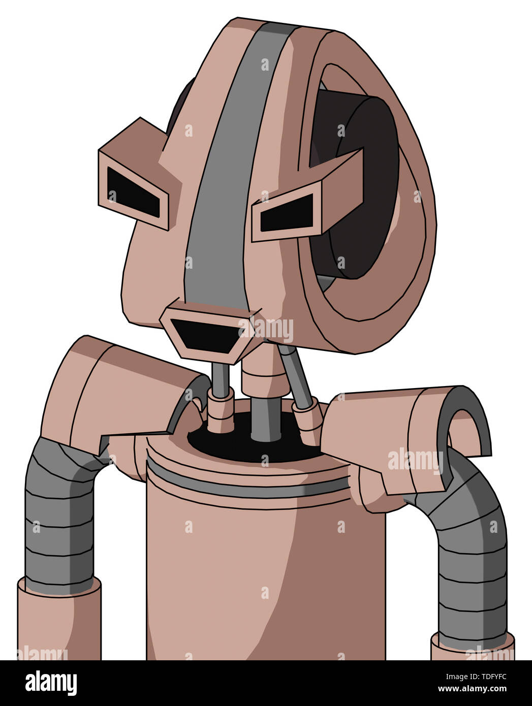 Portrait style light-peach mech with droid head and happy mouth and ...