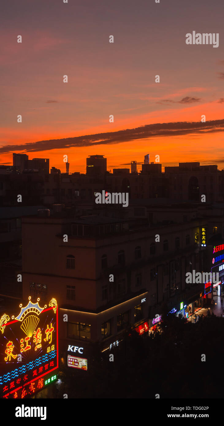 Guangzhou Tower under the sunset Stock Photo - Alamy