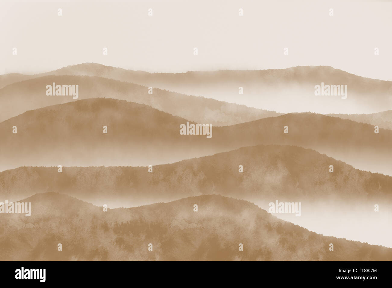 Chinese wind, ink landscape painting Stock Photo - Alamy