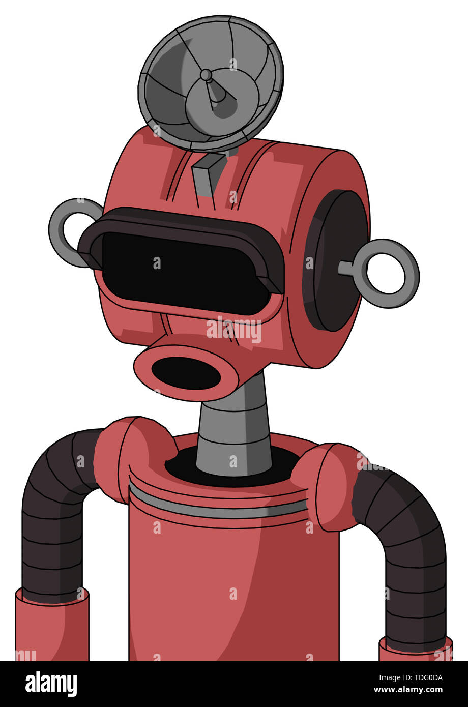 Portrait style pinkish mech with multi-toroid head and round mouth and ...