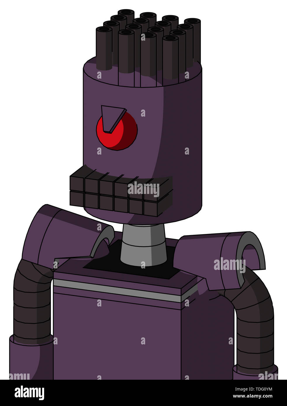 Portrait style purple mech with cylinder head and keyboard mouth and ...