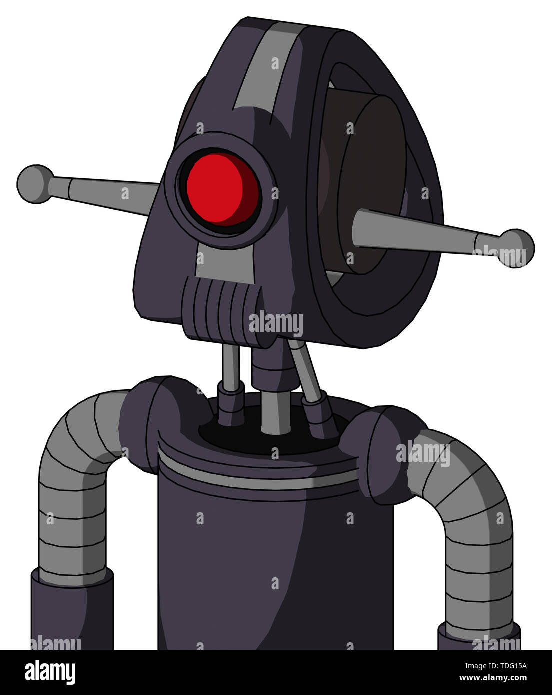 Portrait style purple robot with droid head and speakers mouth and ...