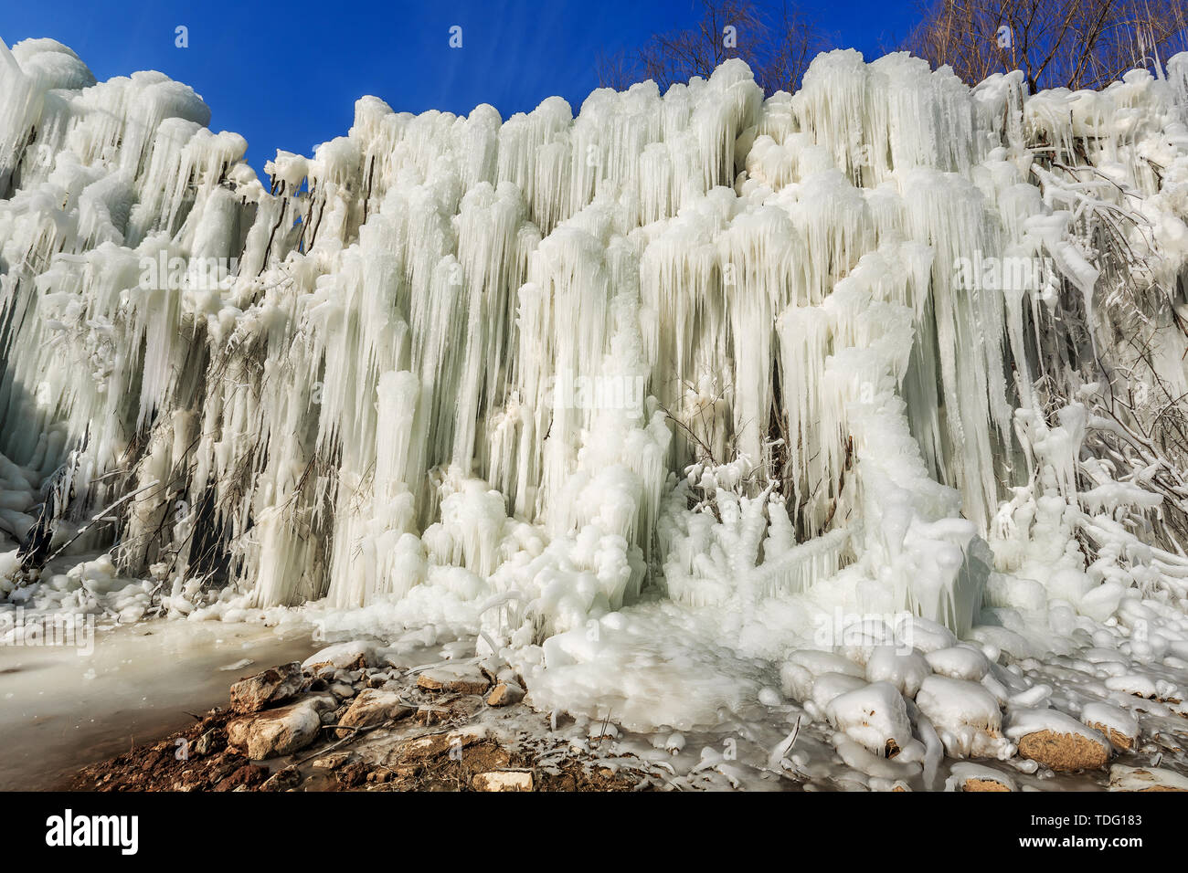 Ice waterfall, ice Stock Photo - Alamy