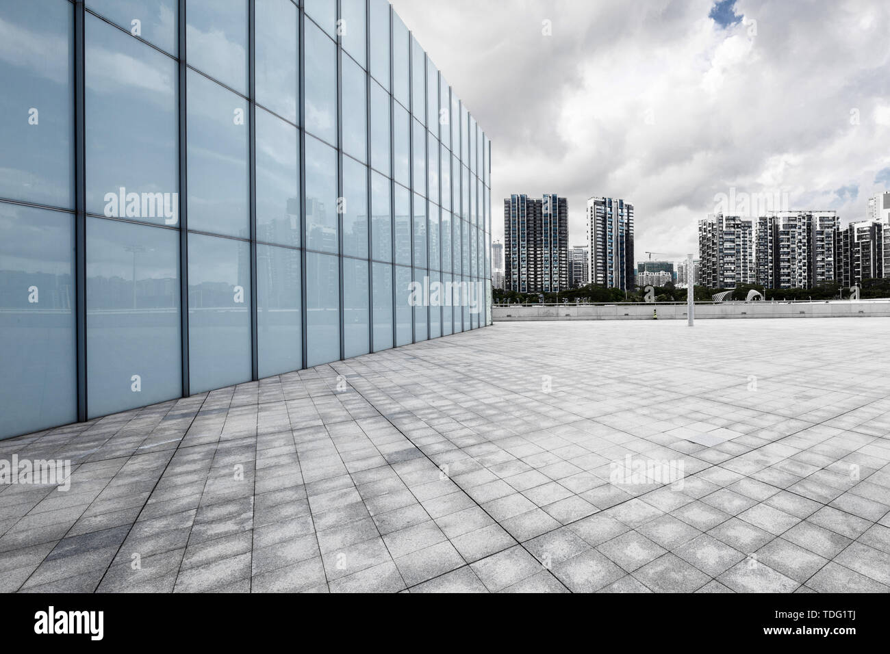 Modern square and skyscrapers Stock Photo - Alamy